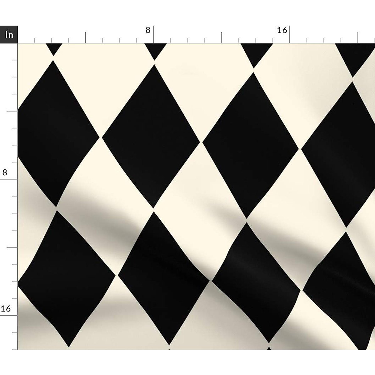 Spoonflower Fabric - Diamonds Cosmic Latte Black Large Cream Geometric Squares White Printed on Petal Signature Cotton Fabric Fat Quarter - Sewing Quilting Apparel Crafts Decor