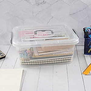 Ortodayes Clear Storage Boxes with Lids, 8 Liter Storage Bins Set of 2