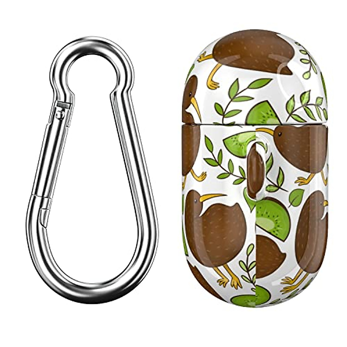 Hard Case Compatible with AirPods Pro 2 | AirPods Pro | AirPods 3 gen 2 1 Design Tropical Exotic Hook Cover Portable Protective Cute with Keychain Earpods Shockproof Kiwi Bird Plastic Fruits