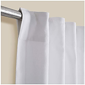 Farmhouse Cotton Duck Curtains 50x108 inch White Textured Slub, 108 Inch Cotton Curtains 16'sx8's, Tab top Curtains for Living Room, White Cotton Curtains, White Panel Curtain Set of 2