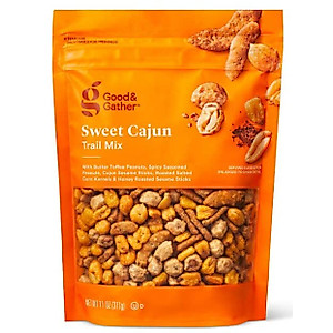 Good Gather Sweet Cajun Trail Mix with Butter Toffee Peanuts, Spicy Seasoned Peanuts, Cajun Sesame Sticks, Roasted Salted Corn Kernels and Honey Roasted Sesame Sticks. 11 Oz (2 Pack)