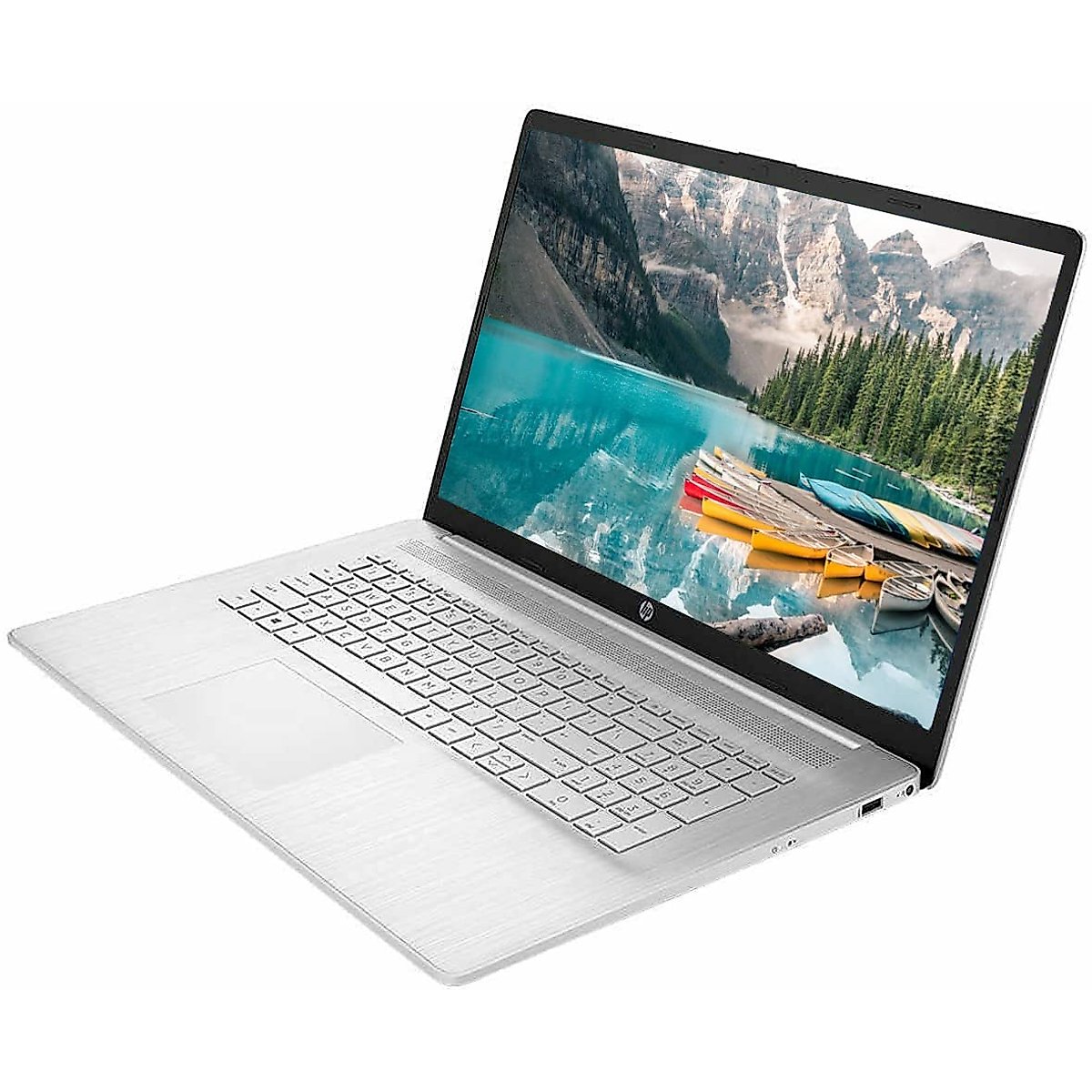 HP 17.3" Touchscreen HD+ Laptop, AMD 6-Core Ryzen 5 5500U, 16GB RAM 512GB SSD+1TB HDD, Wi-Fi, Bluetooth 5.0, Numeric Keypad, Windows 10 Home, Silver, Bundle with TSBEAU 4-Port USB Hub + USB LED Light