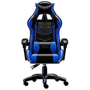 DCOT Executive Office Chair - High Back Office Chair with Footrest and Thick Padding - Reclining Computer Chair with Ergonomic Segmented Back, Black (Color : D)
