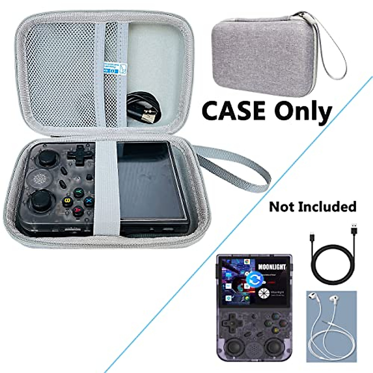 RAWECUD Hard Carrying Case for RG353V Handheld Game Console, RG353V Portable Game Console Storage Case (Only RG353V Case)