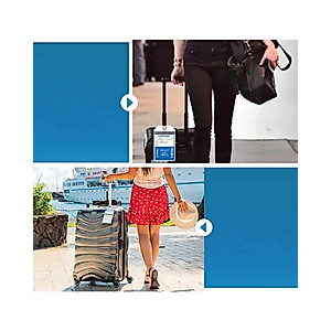 Cruise Luggage Tags (5-Pc Kit) Wide Luggage tag Holder Cruise Essentials Zip Seal Reusable and Steel Loops Premium Clear Thicken Luggage Tags Waterproof