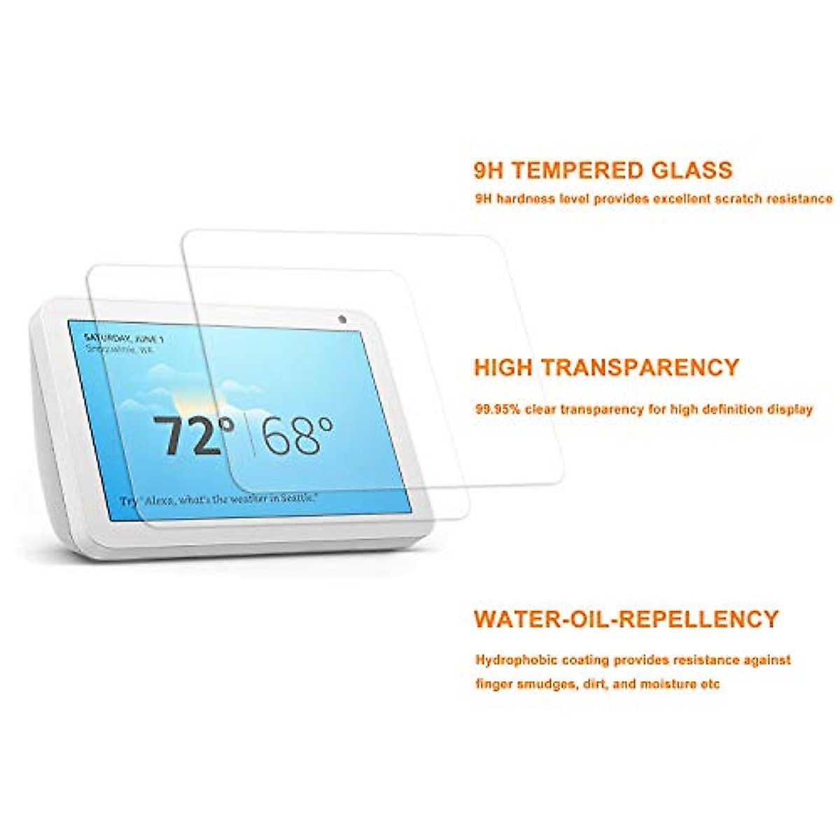 AutoSonic Echo show Smart Display Screen Protector (For Show 8)