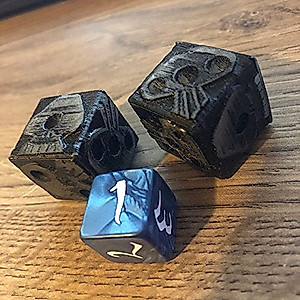 Oogie Boogie's Dice Glow in The Dark Skull Dice Set of 2 with Dice Bag Perfect for Halloween, The Nightmare Before Christmas