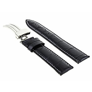 Ewatchparts 17-24MM LEATHER BAND STRAP DEPLOYMENT CLASP BUCKLE COMPATIBLE WITH IWC #1