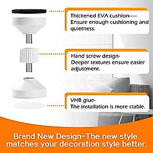 cosbur 4 Pack Adjustable Threaded Headboard Stoppers, Bed Frame Anti-Shake Tools, Headboard Bumper, Bedside Headboards Prevent Loosening Anti-Shake Fixer, Bed Accessories(1.8-2.5in)(White)