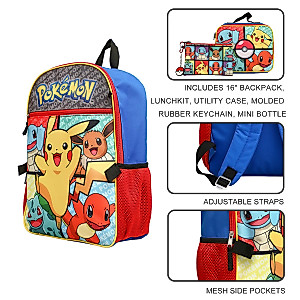 Pokemon Starter Characters 5-Piece Backpack Set