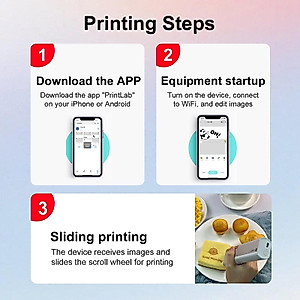 XEEAOFE Color Barcode Printer Wireless, Cake Toppers Printer Pen & Inkjet Printer, Portable Food Printer Latte Art Machine with Auxiliary Ruler,Red