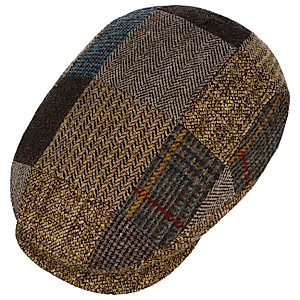 Stetson Mandeo Driver Patchwork Flat Cap Men Beige-Brown 7 1/4-7 3/8