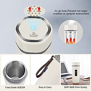 Travel Electric Kettle, 4 Temperature Settings Small Portable Kettle for Fast Boiling Water, Electric Mini Coffee Kettle 304 Stainless Materials, Auto Shut-Off & Boil Dry Protection, BPA-Free 350ml