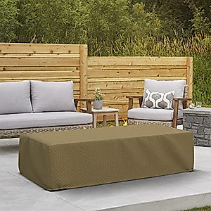 Covers & all Rectangle Fire Pit Cover with Elastic, 160 GSM Duro Pro UV Resistant Made of Breathable Non-Woven Fabric Ideal for Indoors/Outdoors (38" W X 28" D X 17" H, Brown)