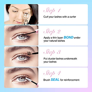 JIMIRE Bond and Seal Lash Glue for Lash Clusters DIY Eyelash Clusters Strong Hold Eyelash Adhesive 10ml 2 in 1 Waterproof Lash Glue for DIY Eyelash Extensions at Home