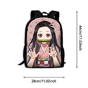 IXUNFOC Anime Cute Backpack 17 Inch Girls Backpack Elementary Middle School Laptop Backpack Bookbag for Travel Hiking (C)