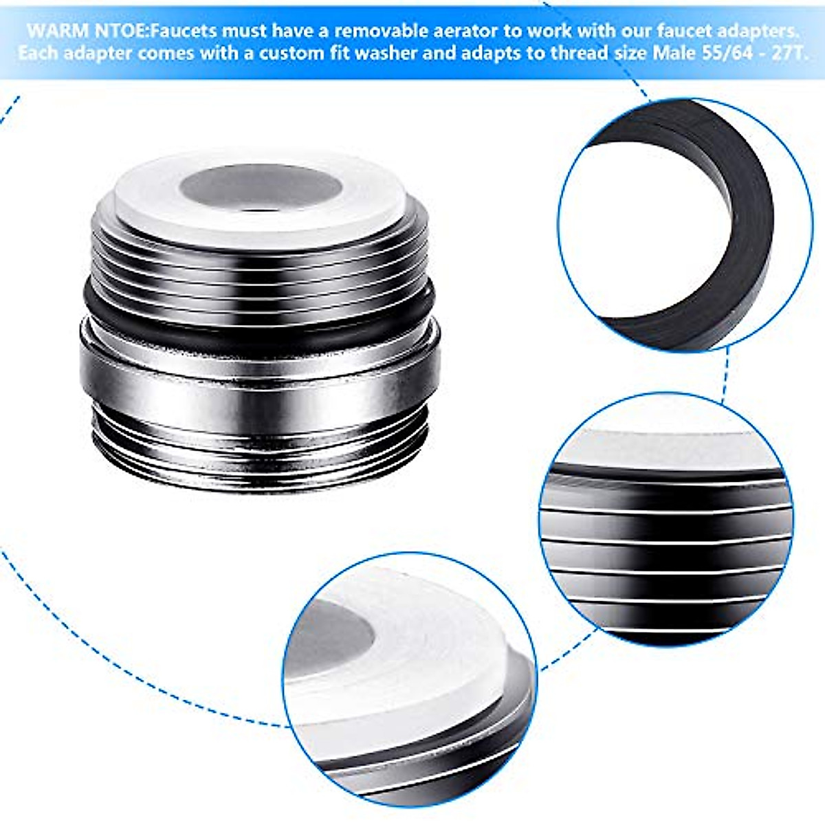 7 Pieces Faucet Adapter Kit, Kitchen Sink Brass Aerator Adapter Male/Female Faucet Adapter to Connect Garden Hose, Water Filter, Standard Hose via Diverter