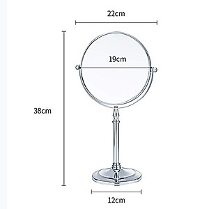 fcya Makeup Mirror,Magnifying Mirror 1/20X Magnification, Large Table top Two-Sided Swivel Vanity Mirror, Chrome FinishStyle 1-8 inches