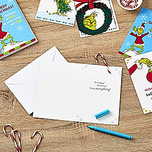 Hallmark Image Arts Boxed Christmas Cards Assortment, Classic Grinch (4 Designs, 24 Christmas Cards with Envelopes)