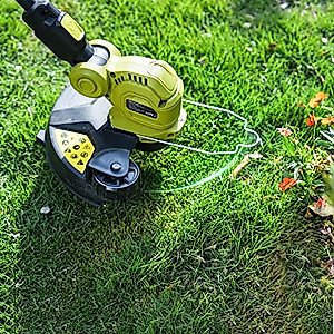 String Trimmer, SEYVUM 12-inch Cordless Weed Wacker with Auto Line Feed, 2 X 2.0Ah Battery Powered Weed Eater, 20V Lawn Edger with 6 Pcs Grass Cutter Spool Line, Fast Charger Included
