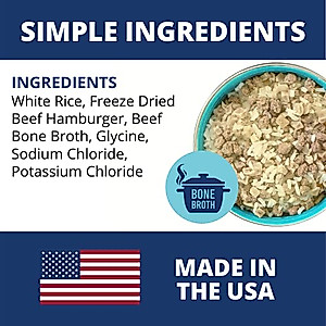 Under the Weather Bland Diet for Dogs | Easy to Digest for Sick Dogs | Always Be Ready | Contains Electrolytes - Natural Freeze Dried 100% Human Grade Meats| 1 Pack- Rice, Hamburger & Bone Broth - 6oz
