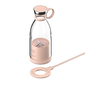 Portable Blender- Personal Blender USB Rechargeable with 4 Large Blades for Smoothies and Shakes,Handheld Mini Juicer Mixer for Sports Travel Gym (Pink)