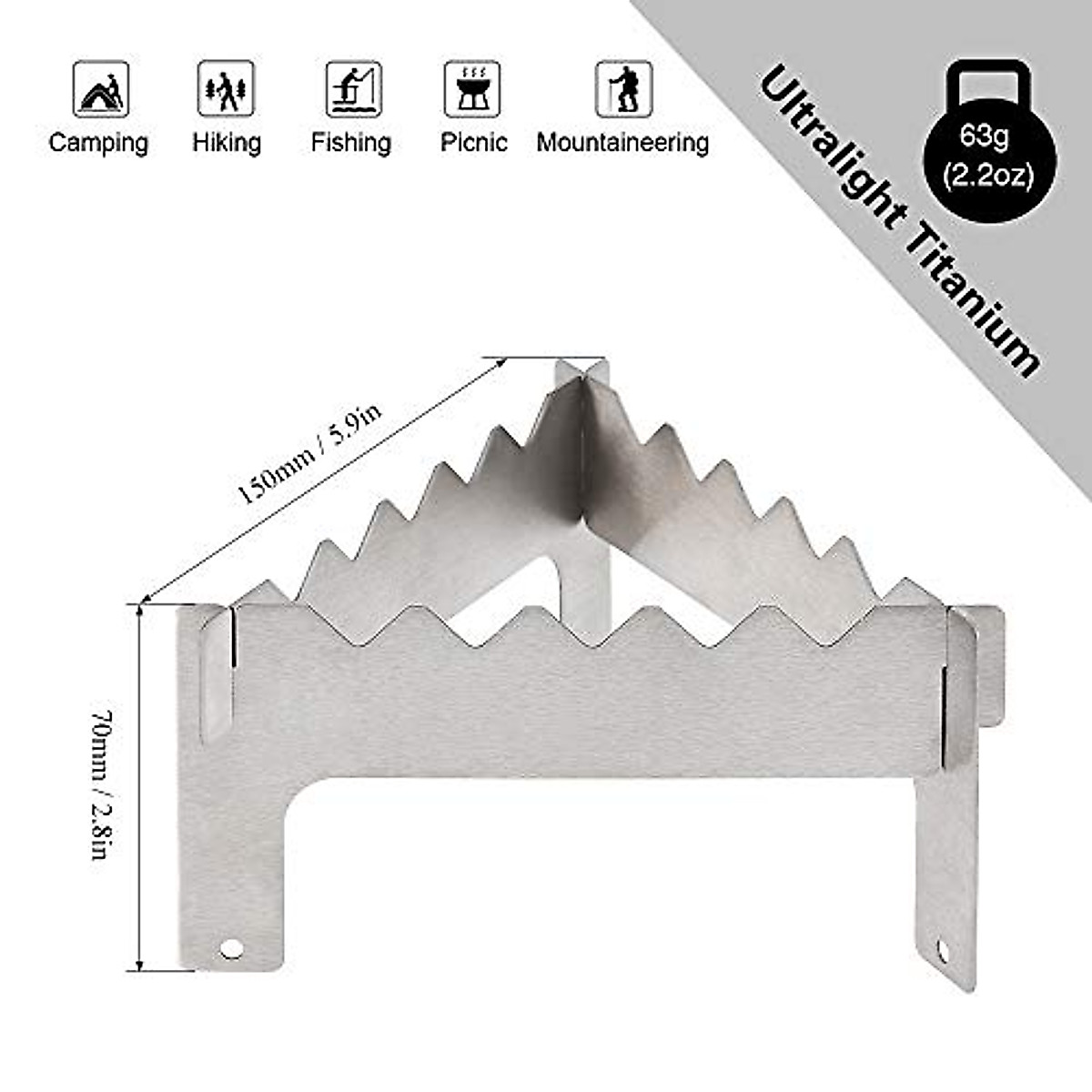 Lixada Ultralight Folding Titanium Pot Stand for Outdoor Camping Hiking Picnic Stove Alcohol Stove Rack