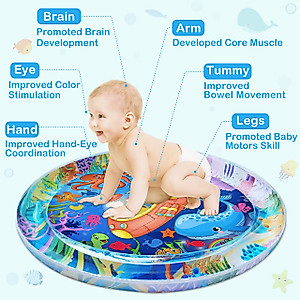ZMLM Baby Water-Mat Gifts Toys: 40*40Inch Extra Large Inflatable Tummy Time Play Mat Developmental Toy for 3-12 Months Girls Boys Toddler Game Infant Activity Center for Birthday Christmas Halloween