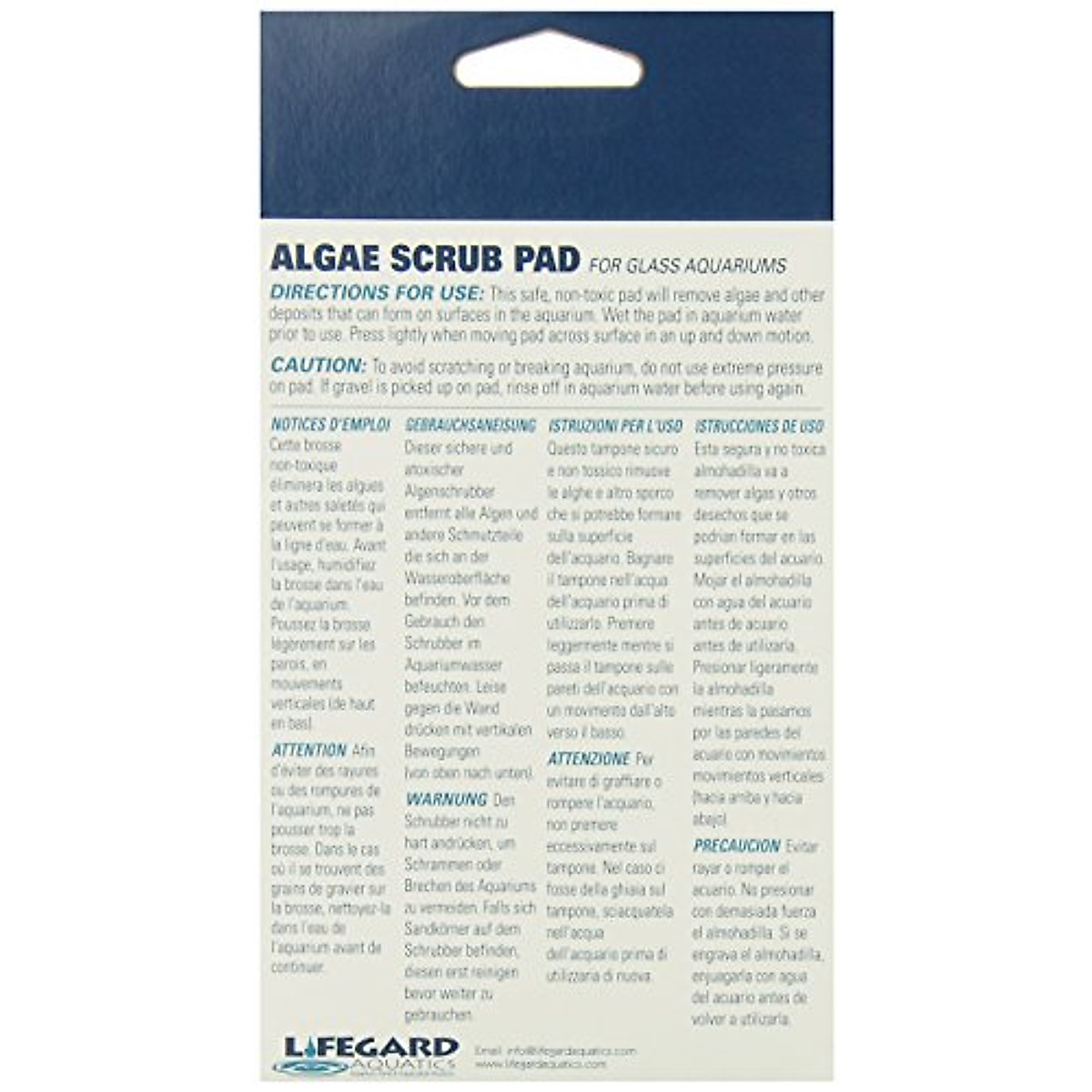 Lifegard Aquatics 4-Inch by 6-Inch Blue Algae Pad,Black