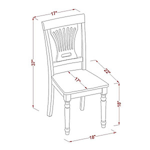 East West Furniture HLPL5-BCH-W 5 Piece Kitchen Table Set for 4 Includes a Round Dining Room Table with Pedestal and 4 Dining Chairs, 42x42 Inch, Black & Cherry