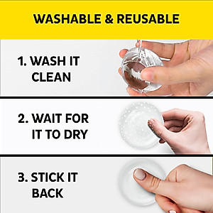 Door Stoppers Wall Protector - Durable Door Stops for Wall with Strong Adhesive - Easy to Install Wall Protectors from Door Knobs Damage (4 Pack, Clear)