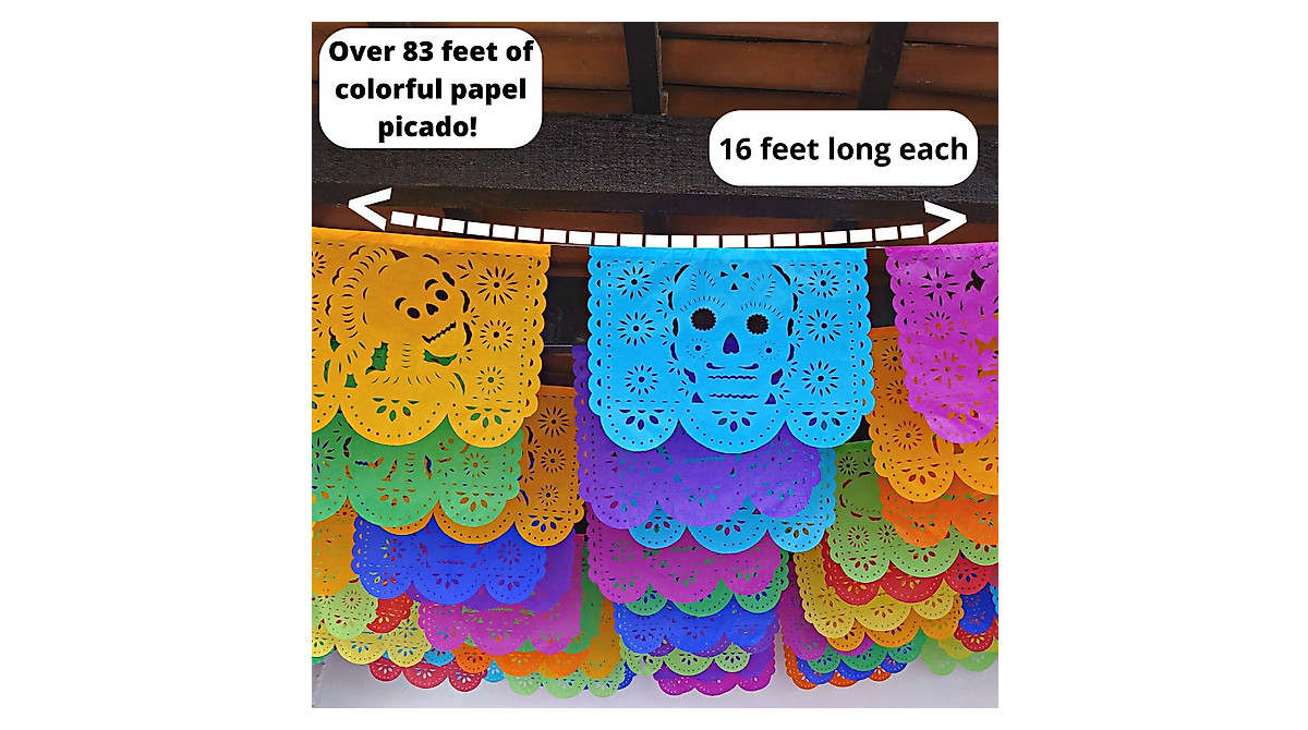 Vibrant Papel Picado Banner for Day of The Dead