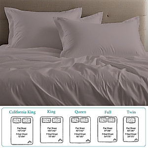Bunny's Home 4 Piece Full Bed Sheet Set Egyptian Cotton Light Grey Full Size Sheet Set Breathable Sheets Extra Deep Pocket Full Sheets Fits 17 Inch Deep Mattress Machine Washable Cooling Sheets