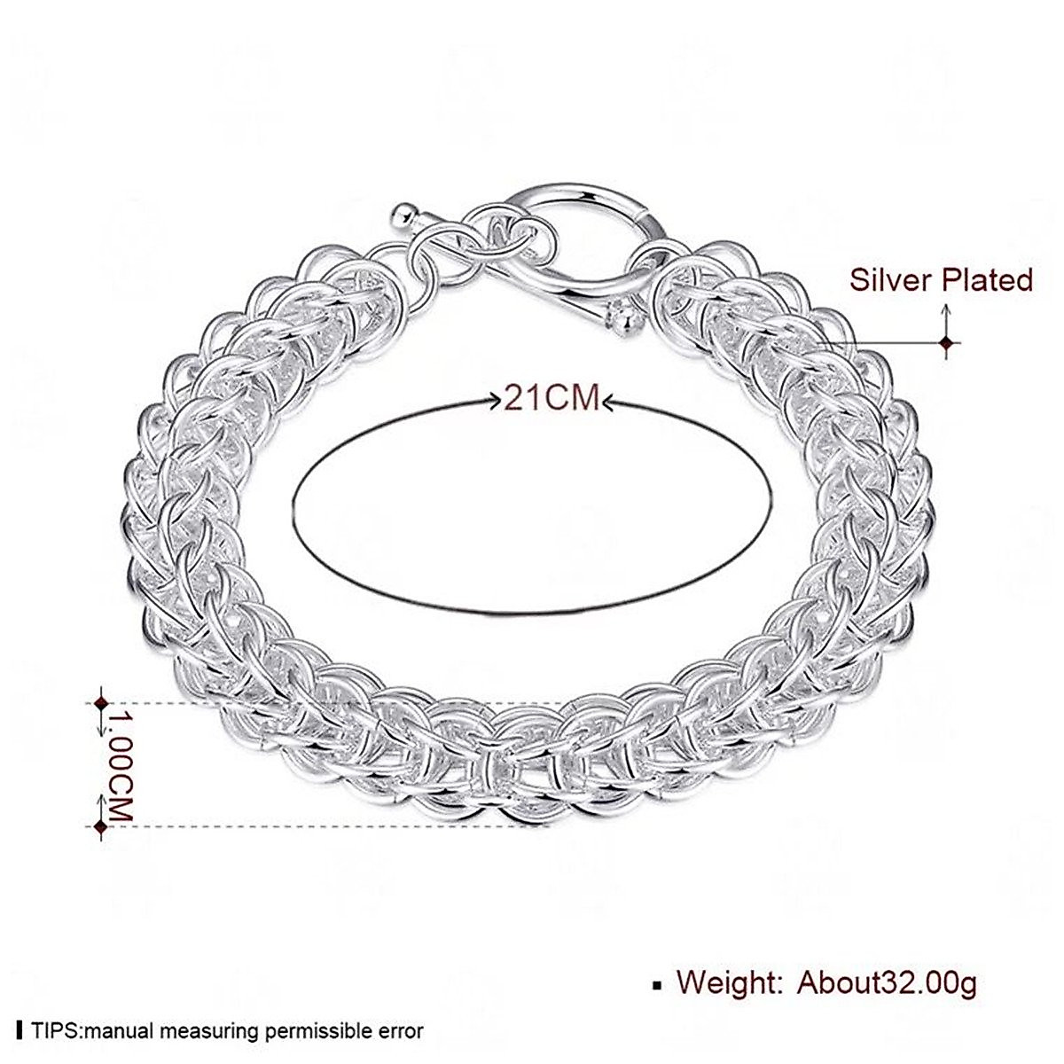 Cy trendy New Women Jewelry Wide Mesh Solid 925 Sterling Silver Chain Bracelets Bangles