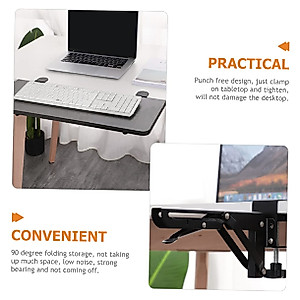 Keyboard Tray 1 Set Foldable Bracket Computer Tray Adjustable Office Desk Drawer Rail Bracket Under Desk Shelf Keyboard