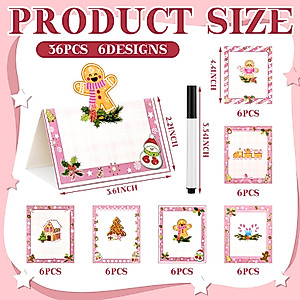 Eersida Christmas Pink Gingerbread Man Place Cards for Table Holiday Name Cards Gingerbread Man Table Name Cards Christmas Place Card Holders Colorful Birthday Place Cards for Christmas