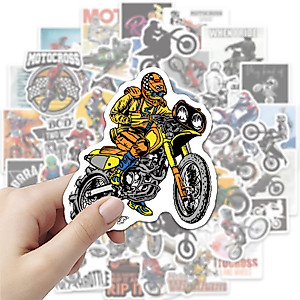 50Pcs Motocross Stickers for Water Bottles Vinyl Dirt Motobike Stickers for Kids Teens Waterproof Motorcycle Stickers Decals for Laptop Scrapbooking Journaling Dirt Bike Stickers