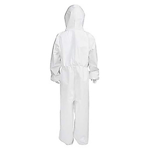 Children Disposable Protective Coverall with Elastic Wrists, Ankles and Hood, Non-Porous Anti-Dust Ventilation Suit for Kids +Protective Shoe Covers，L (130-150cm)