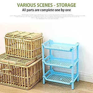 PLGEBR 3 Layers Kitchen Organizer Storage Rack Plastic Assembled Sundries Organization Holder Bathroom Home Storage Shelf
