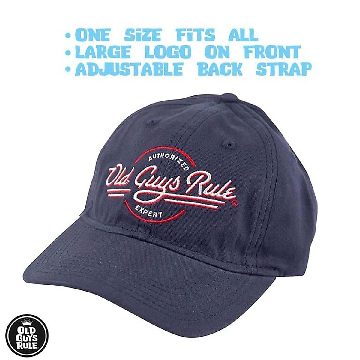 OLD GUYS RULE Hat, Baseball Cap for Men | Authorized Expert | for Dad, Husband, Grandfather | Navy