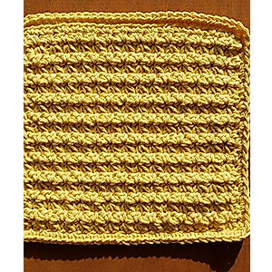 Handmade crochet washcloths, dishcloths * thick and dense* 100% cotton set of 4 (Ovr rainbow, dark pink, coral and yellow colors)