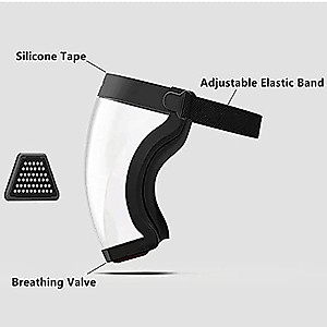 Full Face Shield, Super Protective Anti-Fog Transparent High-Definition Face Shield for Adults (Black)