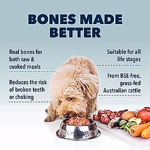 Four Leaf Rover Better Bones - Dog Calcium Supplement with Phosphorus and Vitamin D for Joint, Teeth and Bone Health Support - Pure Grass-Fed Australian Beef Bone - Vet Formulated - Made in The USA