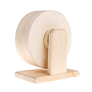 shlutesoy Pet Supplies Animals Toys Wooden Mute Roller Hamster Running Exercise Mouse Sports Wheel Pet Toy Wood Color M