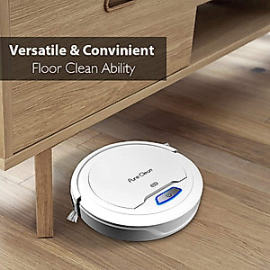 SereneLife Robot Vacuum Cleaner - Upgraded Lithium Battery 90 Min Run Time - Automatic Bot Self Detects Stairs Pet Hair Allergies Friendly Home Cleaning for Carpet Hardwood Floor-PUCRC25 V3