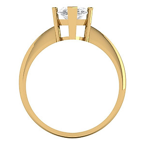 Clara Pucci 2.50 ct Marquise Cut Solitaire Moissanite Engagement Wedding Bridal Promise Anniversary Ring 18K Yellow Gold Size 3.5