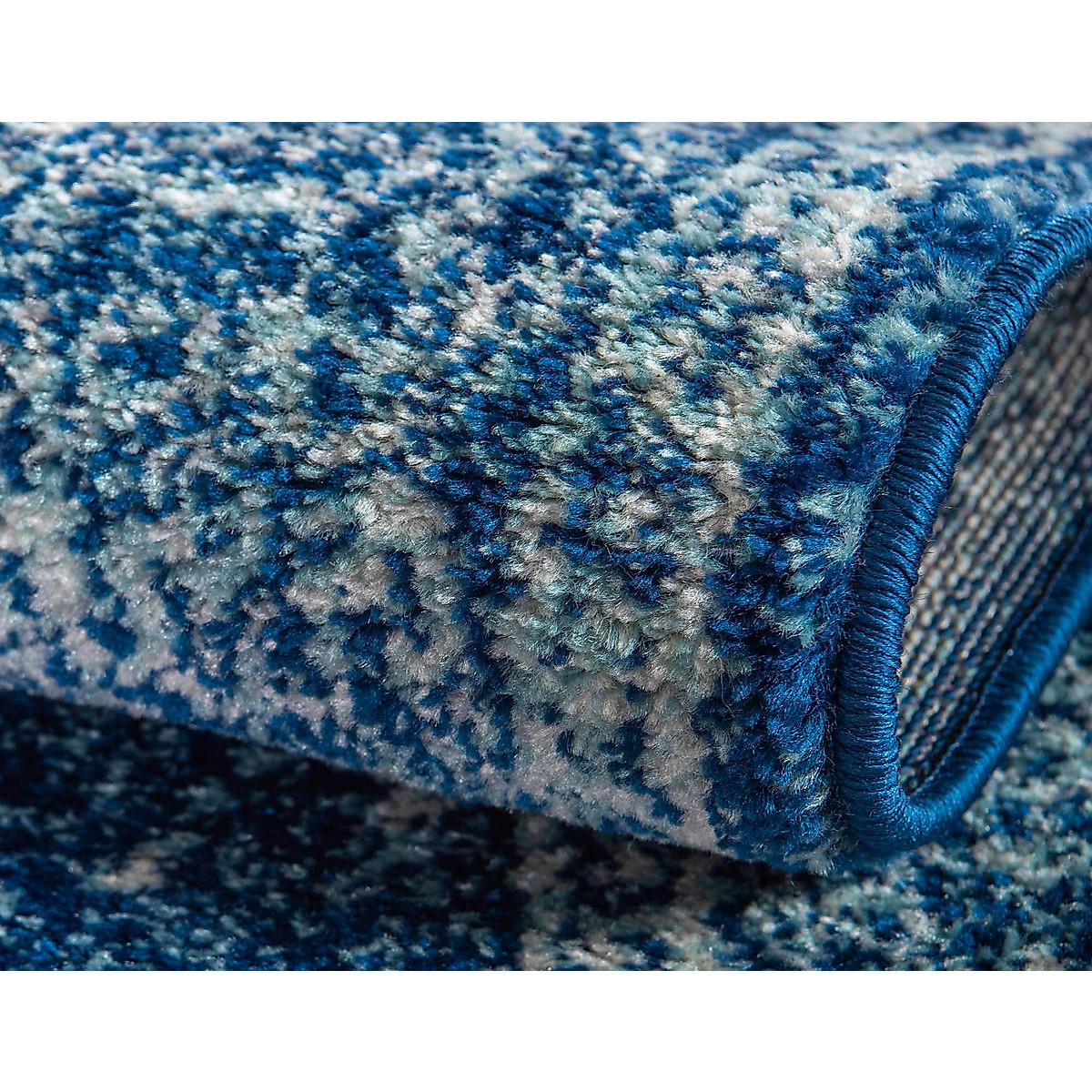 Unique Loom Bromley Collection Area Rug - Midnight (7' 10" Round, Navy Blue/ Ivory)