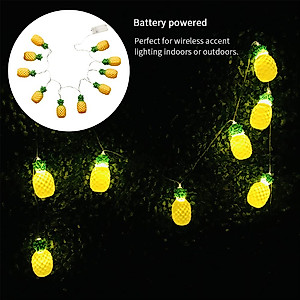 CALIDAKA Fruit String Lights, 10 LED Flashing String Battery Powered Indoor Outdoor Lighting Lamp for Wedding Home Birthday Garden Yard Patio Party Decorations (Pineapple)