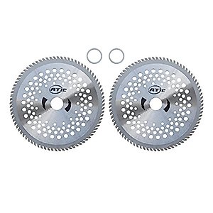 8" x 80T 8-Inch 80 Tooth Carbide Tip Circular Saw Brush Cutter Trimmer Weed Eater Blade (2 Pack)