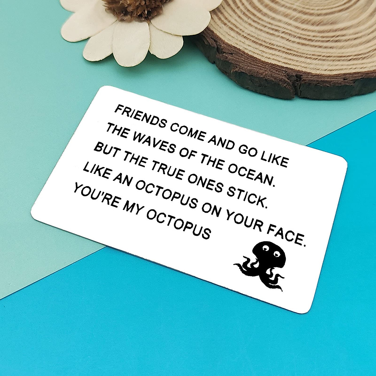 Dabihu Friendship Metal Wallet Card, Stainless Steel, 2.16 in x 3.39 in, Silver, Mother's Day